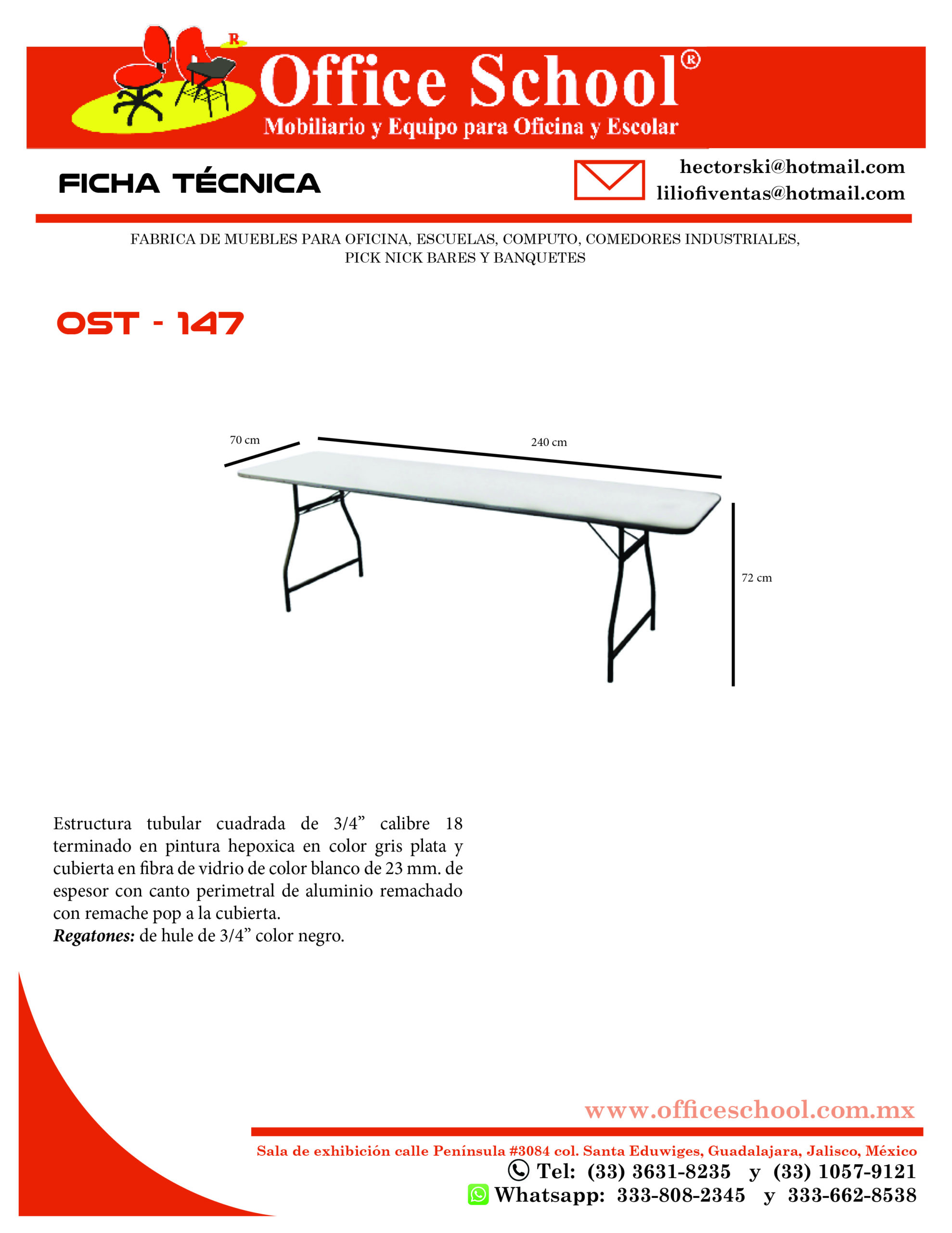 TABLÓN RECTANGULAR - Office School